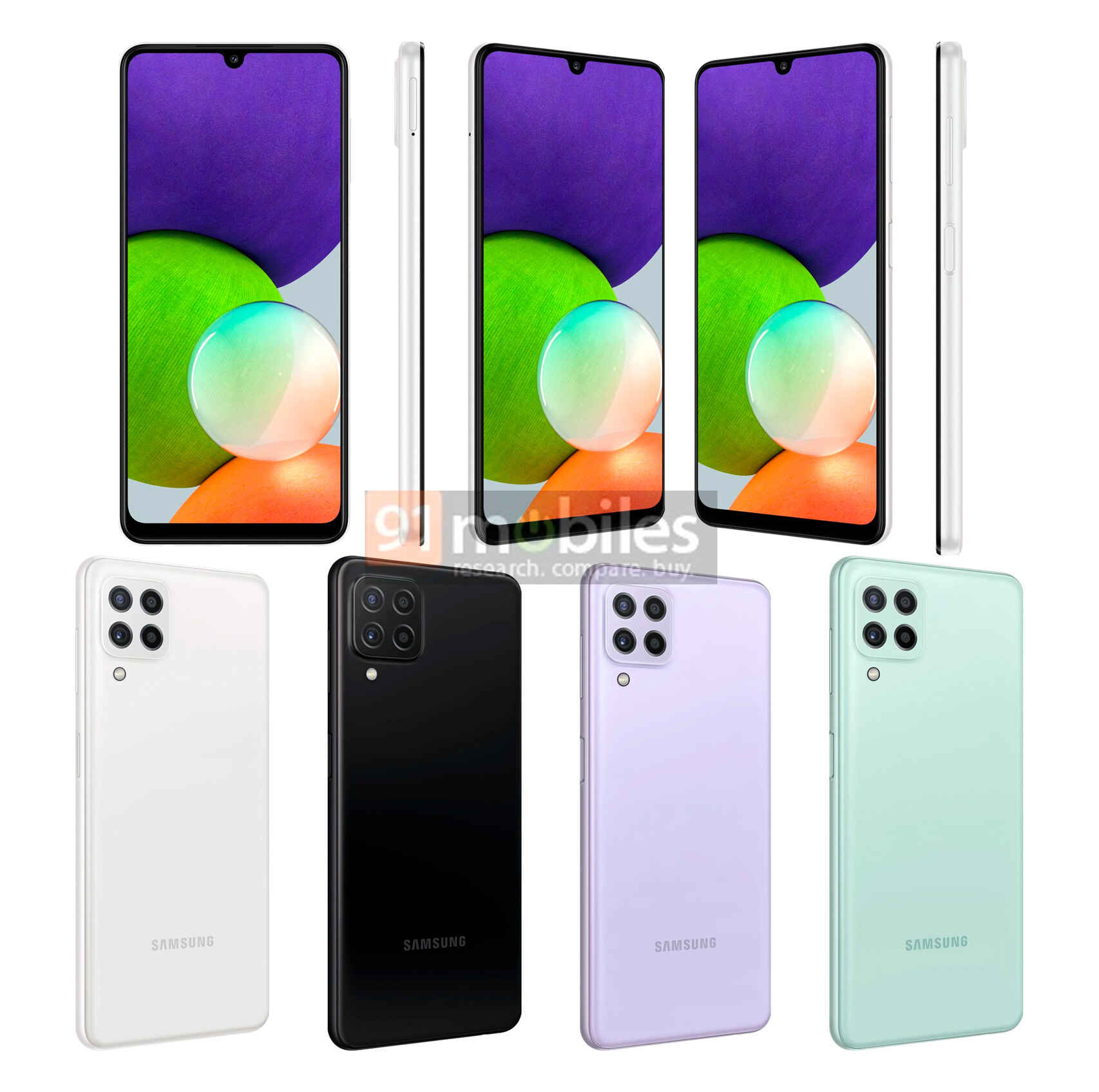 Los Samsung Galaxy A22 4G y 5G se filtran por completo: diseño y ...